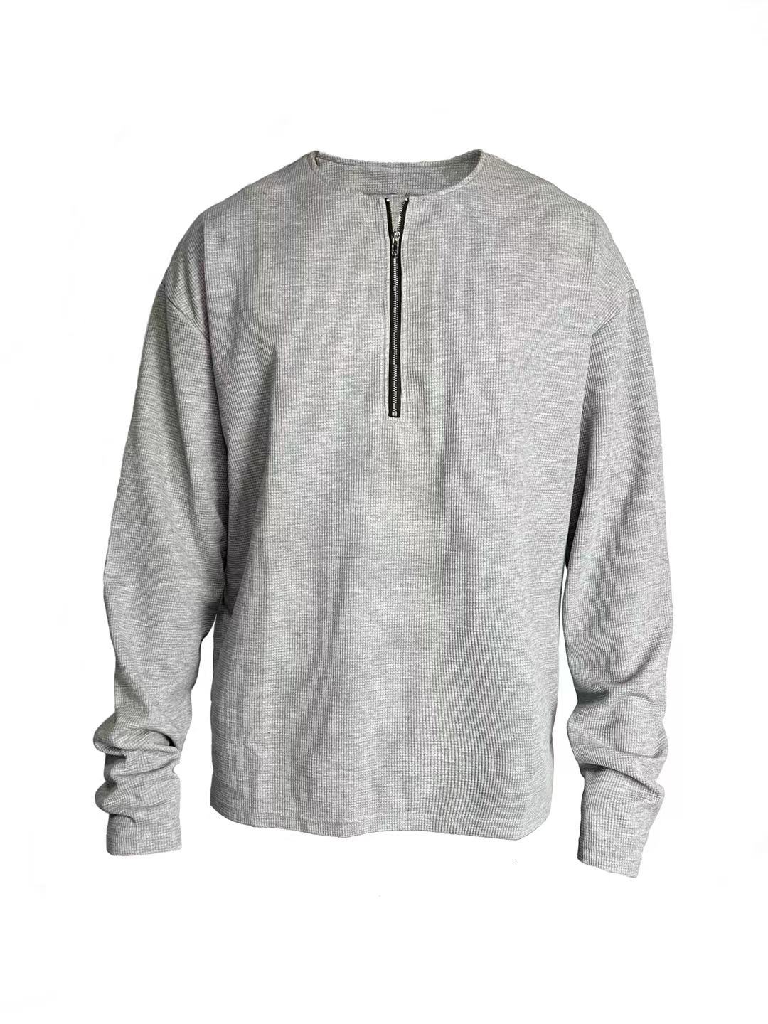 WAFFLE HALF-ZIP LONG SLEEVE