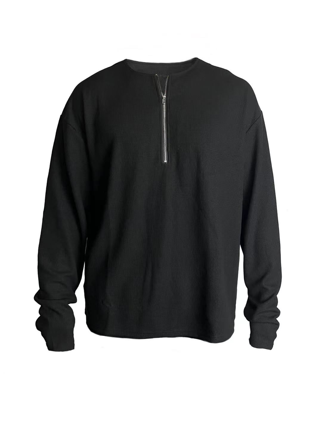 WAFFLE HALF-ZIP LONG SLEEVE
