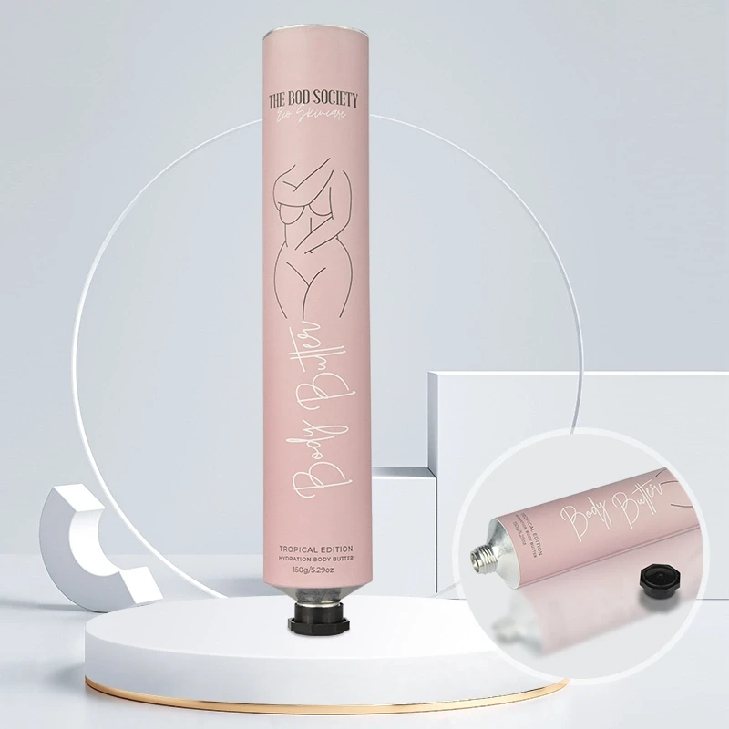 Cosmetic Pink Aluminum Packaging Tube Pharmaceutical Collapsible 150ml ...