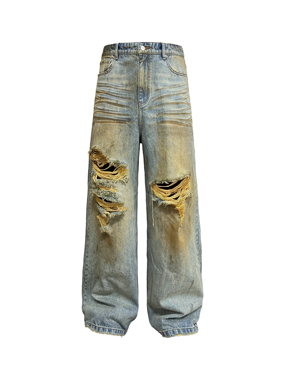 JCAESAR MUD DYEING DESTORYED DENIM