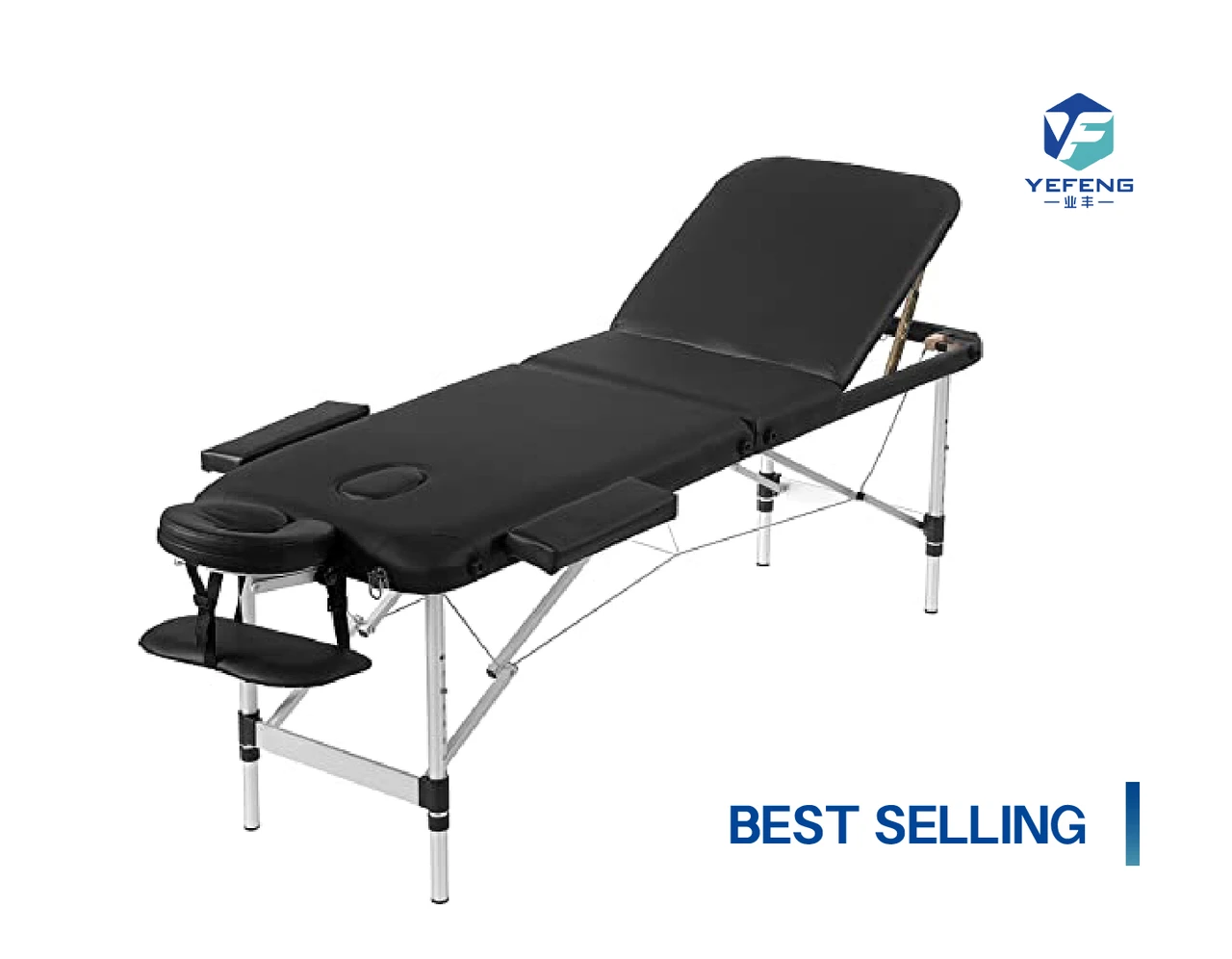 The portable massage bed with 3 sections is lightweight and portable.