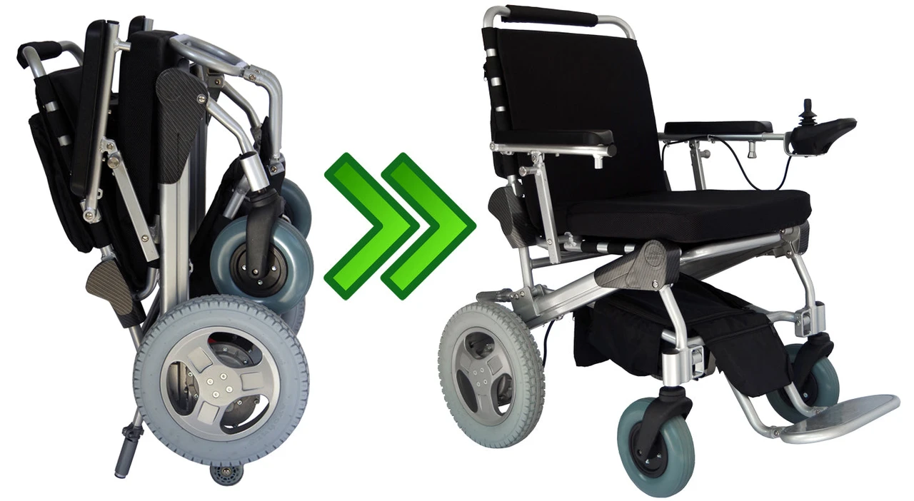 Electric Folding Wheelchair by EZ Lite Cruiser Deluxe DX12 Model