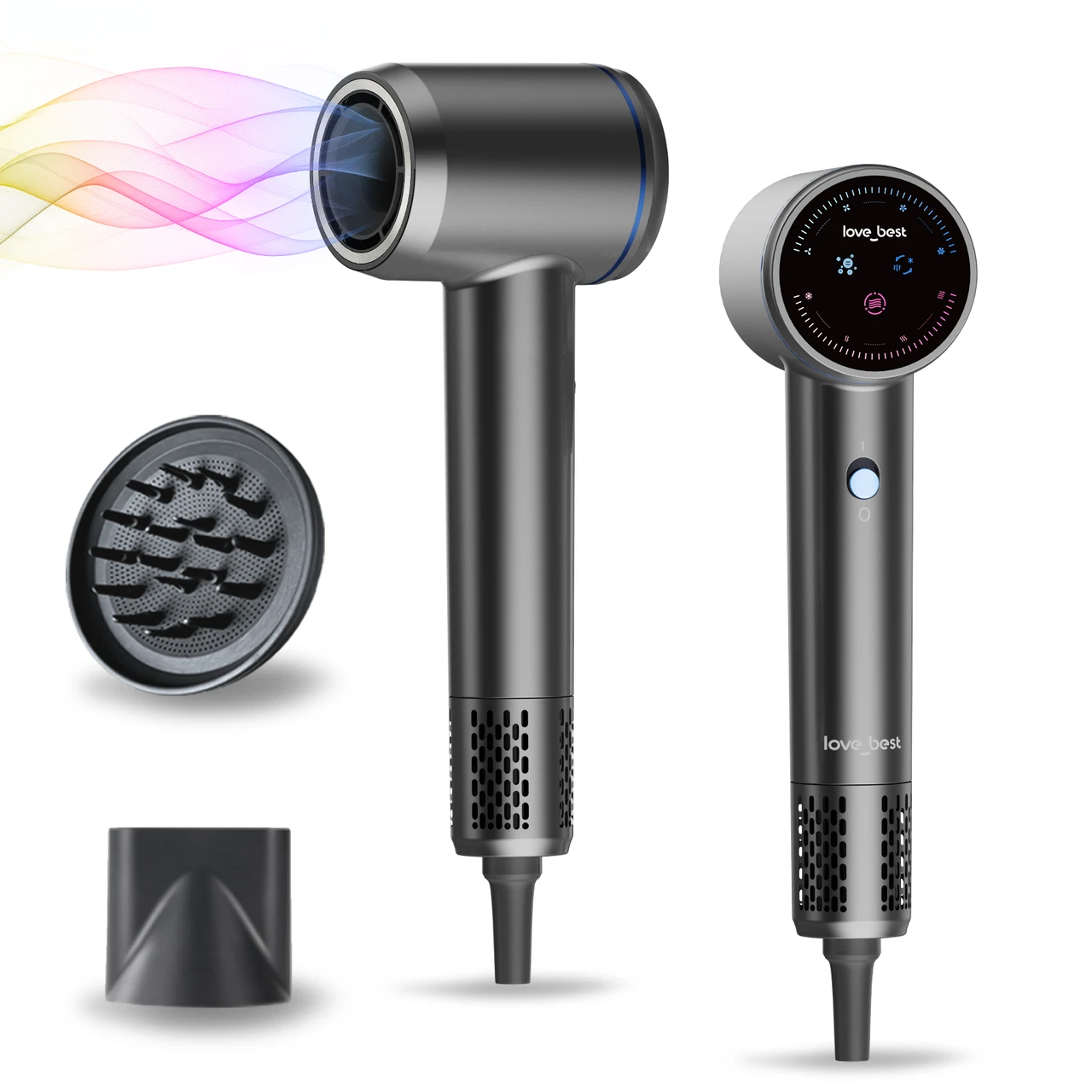 Plasma High-Speed hair dryer with Diffuser nozzle